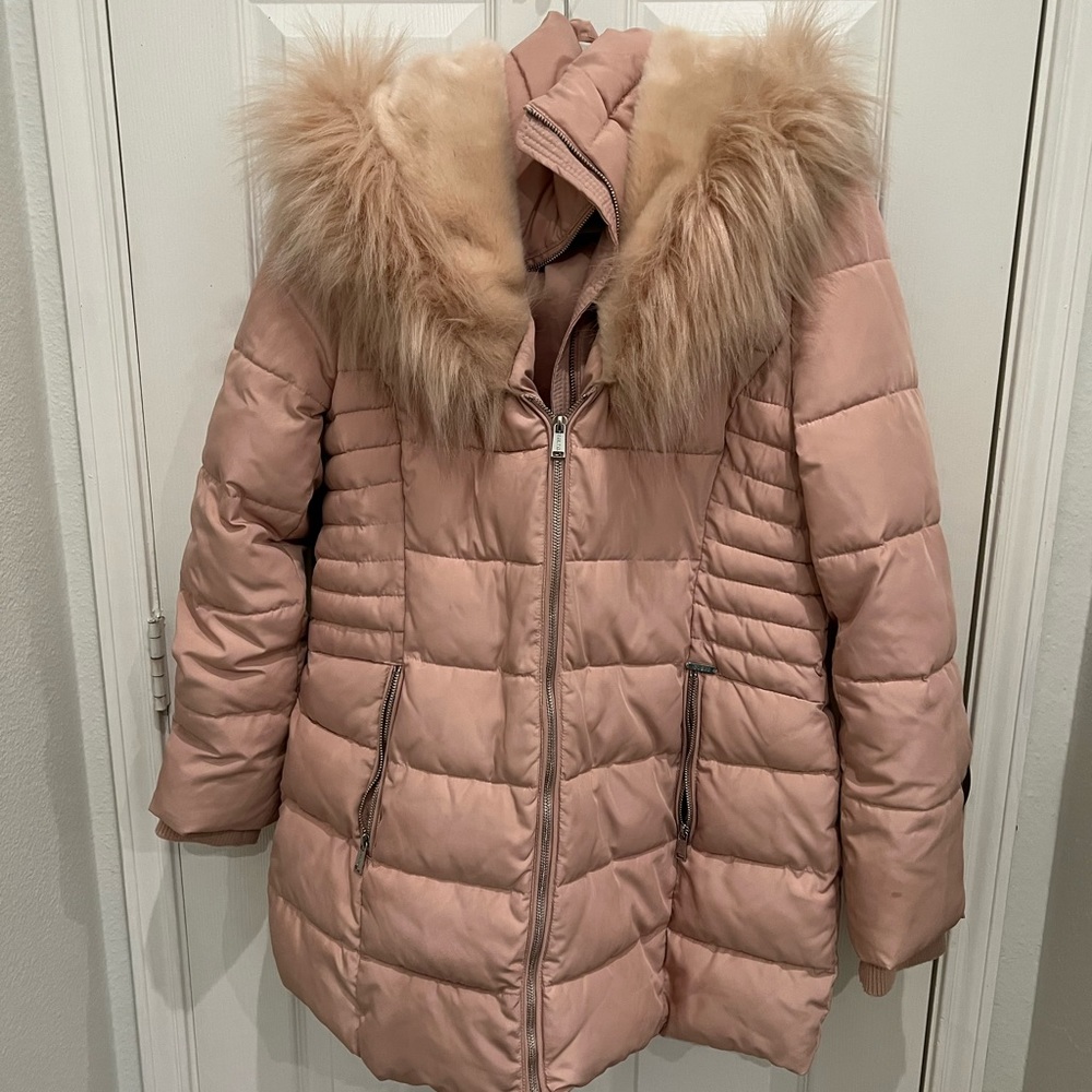 Pink Puffer Jacket With Hood - Gem